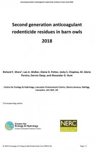 Second generation anticoagulant rodenticide residues in barn owls 2018 ...